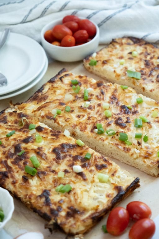 Zwiebelkuchen vom Blech (Savory German Onion Cake) - International ...